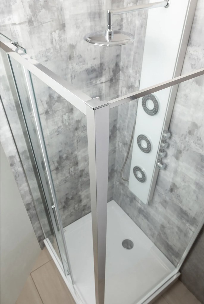 Novoterm Jednokřídlé posuvné sprchové dveře NV-Solid DS CHR 130, chrom/transparent - bez vaničky