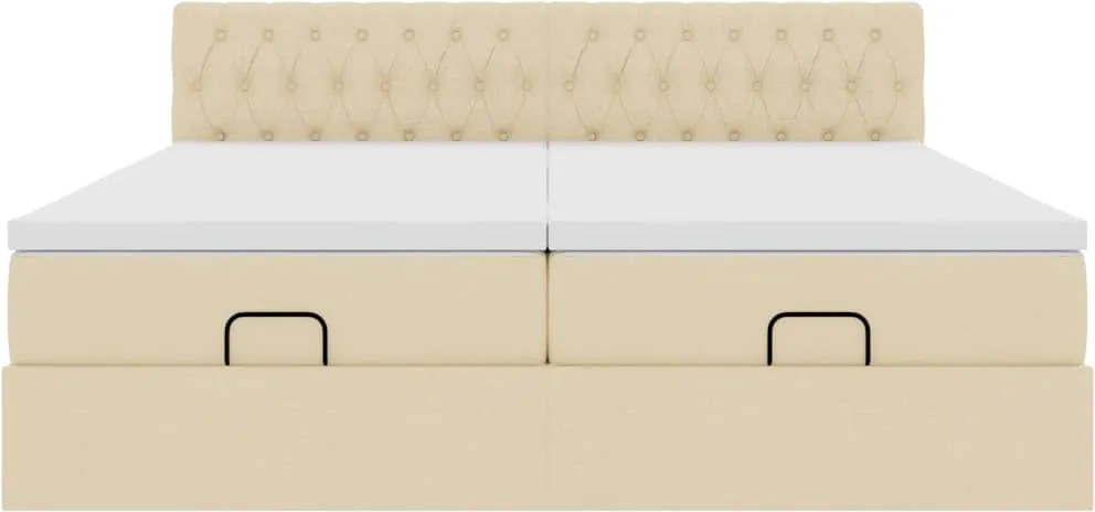 Osmanský rám postele s matrací krémová 180x200cm textil 3312020