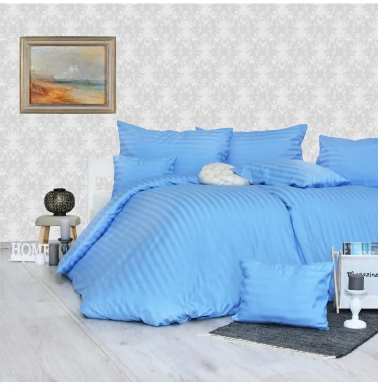 Povlečení damaškové modré EMI, Standardní set jednolůžko obsahuje 1x 140x200 + 1x 70x90