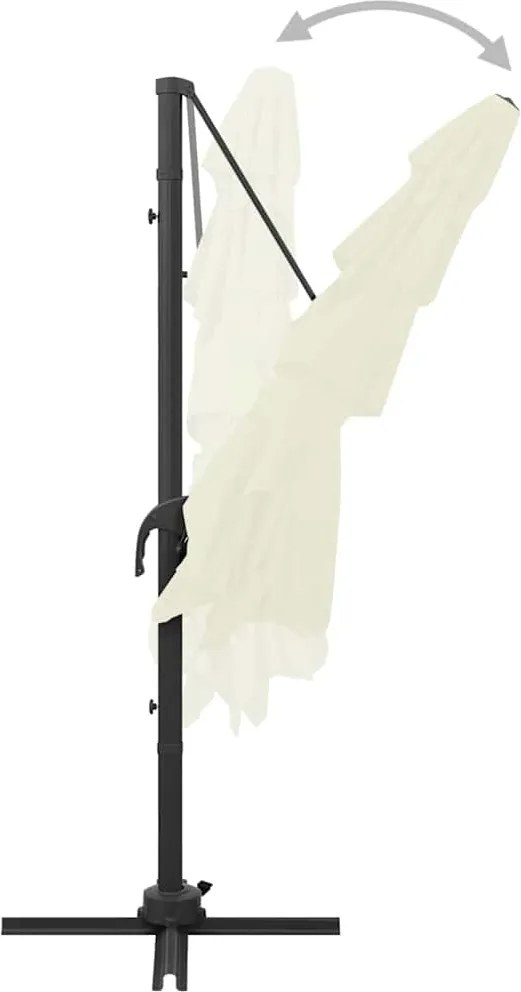 4stupňový zahradní slunečník hliníková tyč pískový 250 x 250 cm 313820