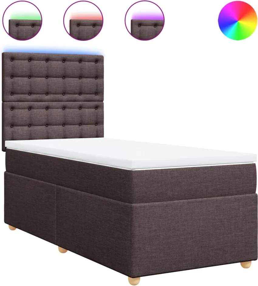 Box spring postel s matrací tmavě hnědá 80x200 cm textil 3293424
