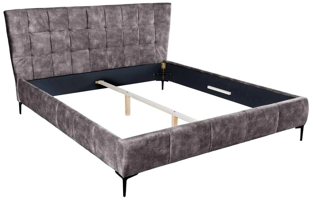 Designová postel Bailey 180 x 200 cm tmavě šedý samet