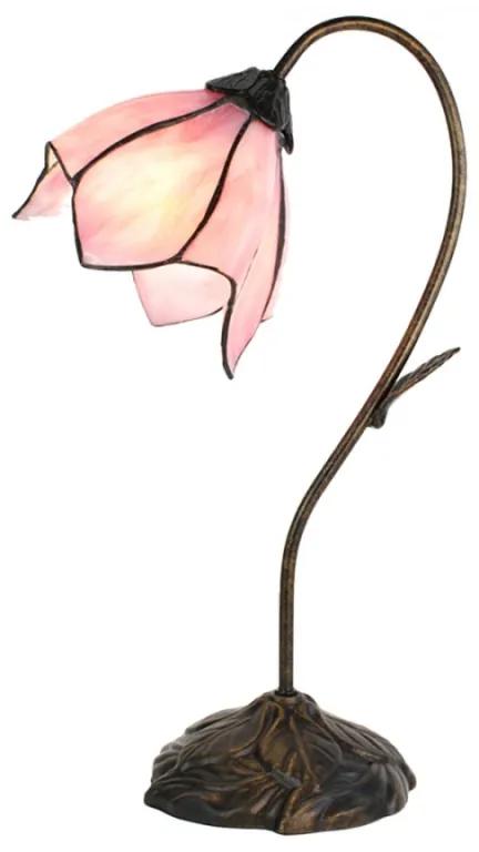 Stolní lampa Tiffany Jurren Pink – 30x17x48 cm