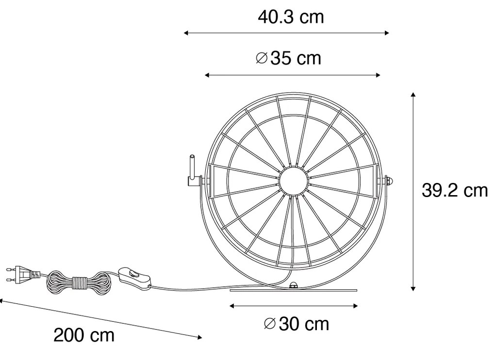 Průmyslová stolní lampa černá nastavitelná - Hanze