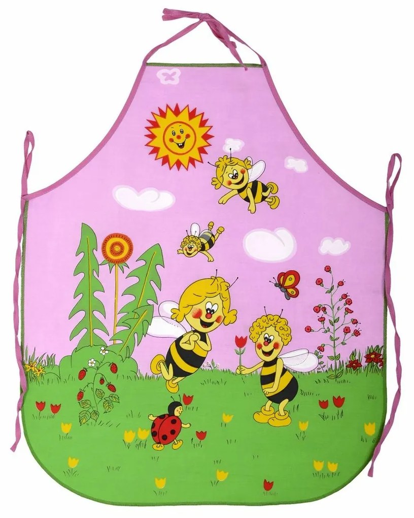 Forbyt Dětská zástěra Včelky růžová, 50 x 64 cm