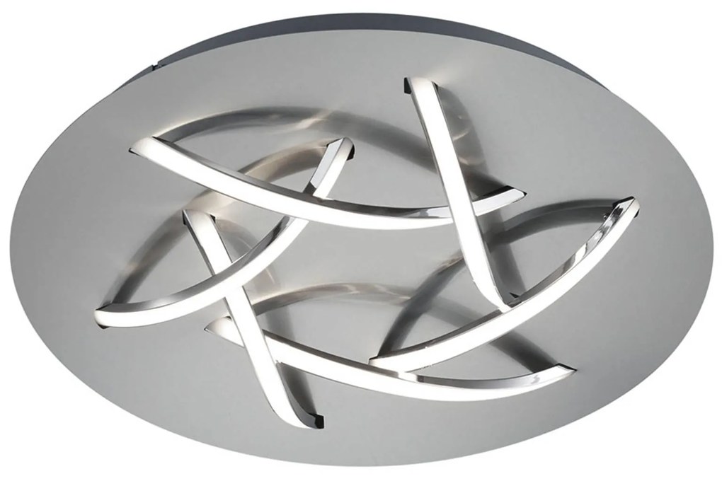 LED stropní svítidlo Dolphin, nikl, Ø 45 cm