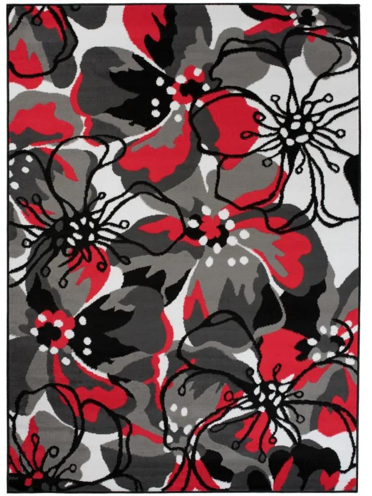 Kusový koberec PP Velké květy červený, Velikosti 80x150cm
