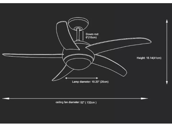 Stropní ventilátor 2xE27/20W/230V + DO