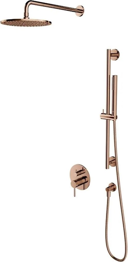 OMNIRES Y - Sprchový set s baterií pod omítku, s tělesem, průměr 25 cm, měď SYSY47CP