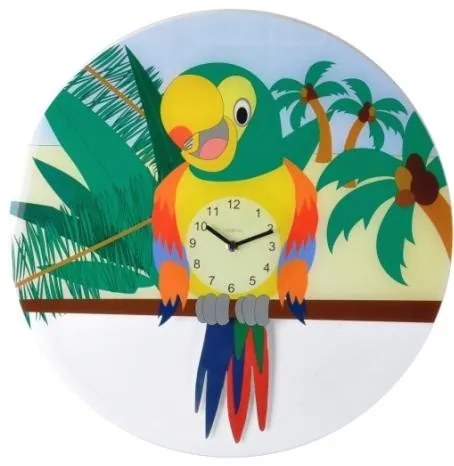 NeXtime 8168 Papoušek Lorre 43cm nástěnné hodiny