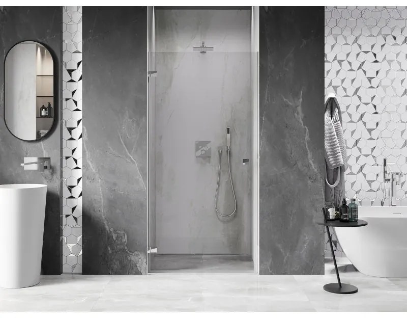 Mexen, Mexen Lunar-B výklopné sprchové dveře levé 85 cm, transparentní, chrom - 832-085-000-01-00-L