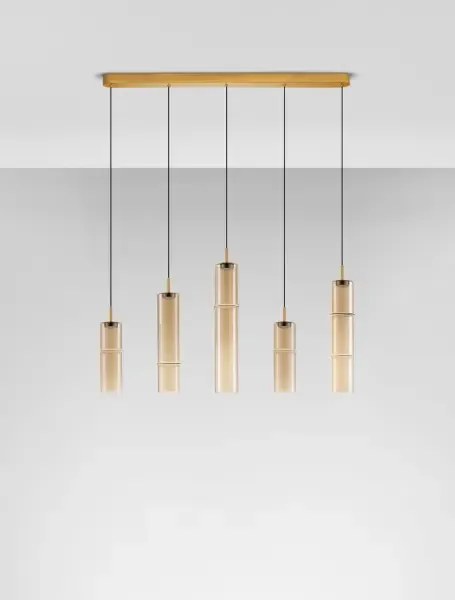 Designový lustr Sano 5 line Zlatá