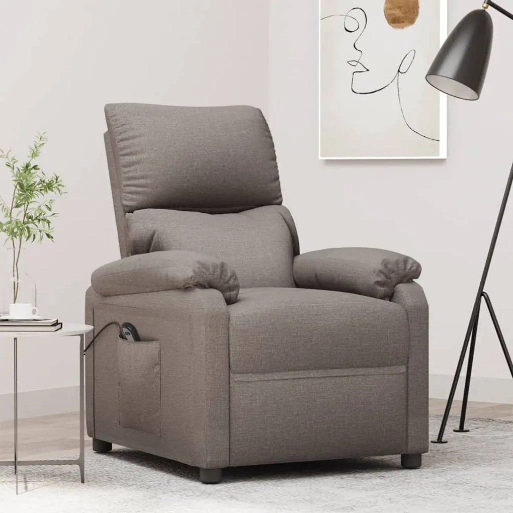 Elektrické polohovací křeslo taupe textil 3098432