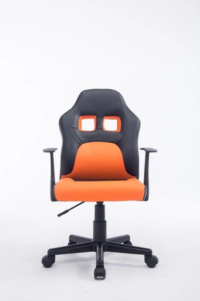 Bhm germany Dětská kancelářská židle Fun, syntetická kůže, černá / oranžová