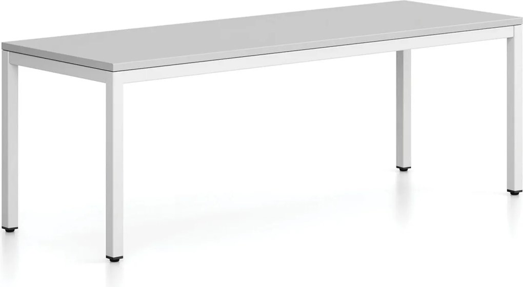 Lavice FRAME, bílá podnož, 1685 x 404 x 468 mm, šedá
