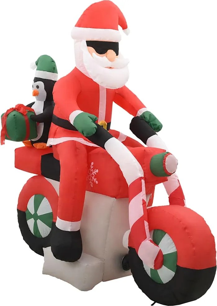Vánoční nafukovací Santa Claus na motorce s LED IP44 160 cm 289304
