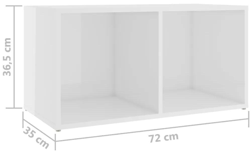 TV skříňky 2 ks bílé vysoký lesk 72x35x36,5 cm kompozitní dřevo