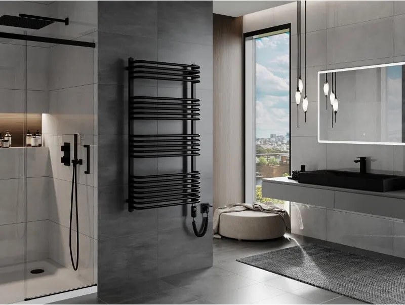 Mexen Apollo, elektrické topné těleso 1210x650 mm+ topná tyč 900W, černá, W117-1210-650-2900-70