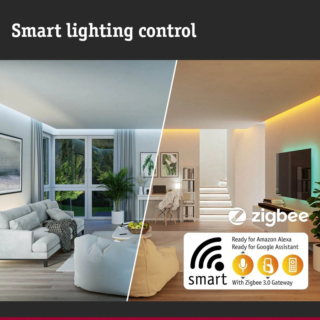 P 94516 LED venkovní nástěnné svítidlo Smart Home Zigbee Ikosea neláká hmyz IP44 50x203mm CCT 4,4W 230V antracit umělá hmota - PAULMANN