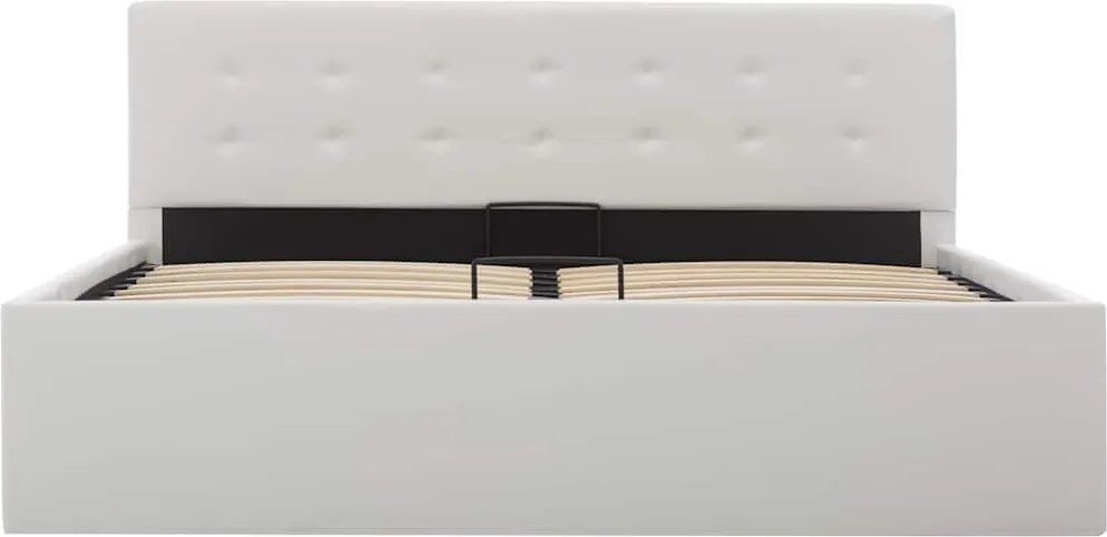 Rám postele s úložným prostorem bílý umělá kůže 140 x 200 cm 285519