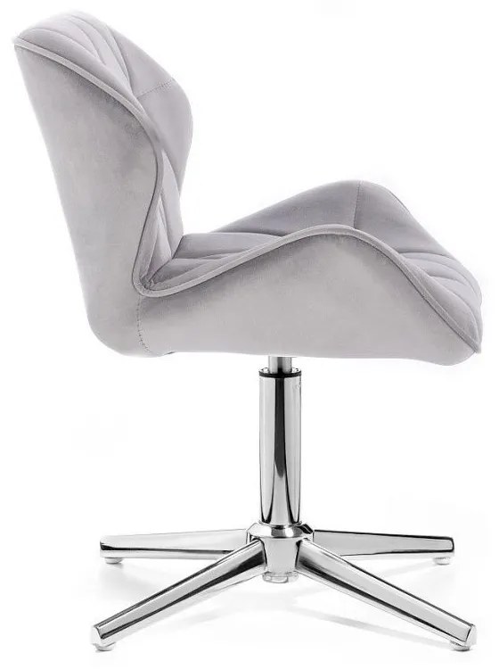 LuxuryForm DESIGN Otočná židle MILANO VELUR na stříbrném kříži - světle šedá
