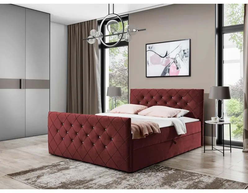 Kontinentální postel Dotan, Rozměr postele: 200x200, Barva:: Amor Velvet 4321