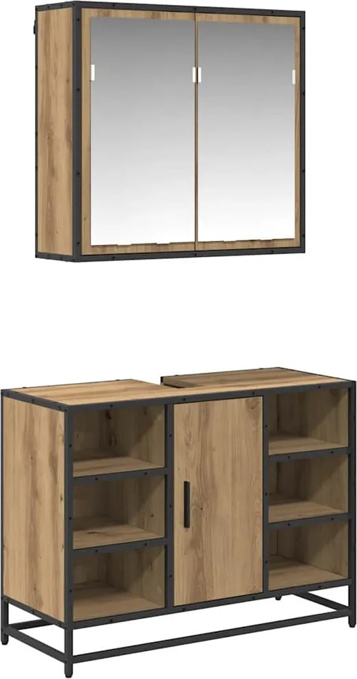 Sada koupelnového nábytku 2 ks Artisanový dub 80 x 33 x 60 cm 3402460