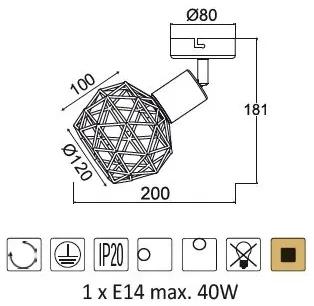 ACA DECOR Přisazené bodové svítidlo ALADDIN max. 40W/E14/230V/IP20, černá barva
