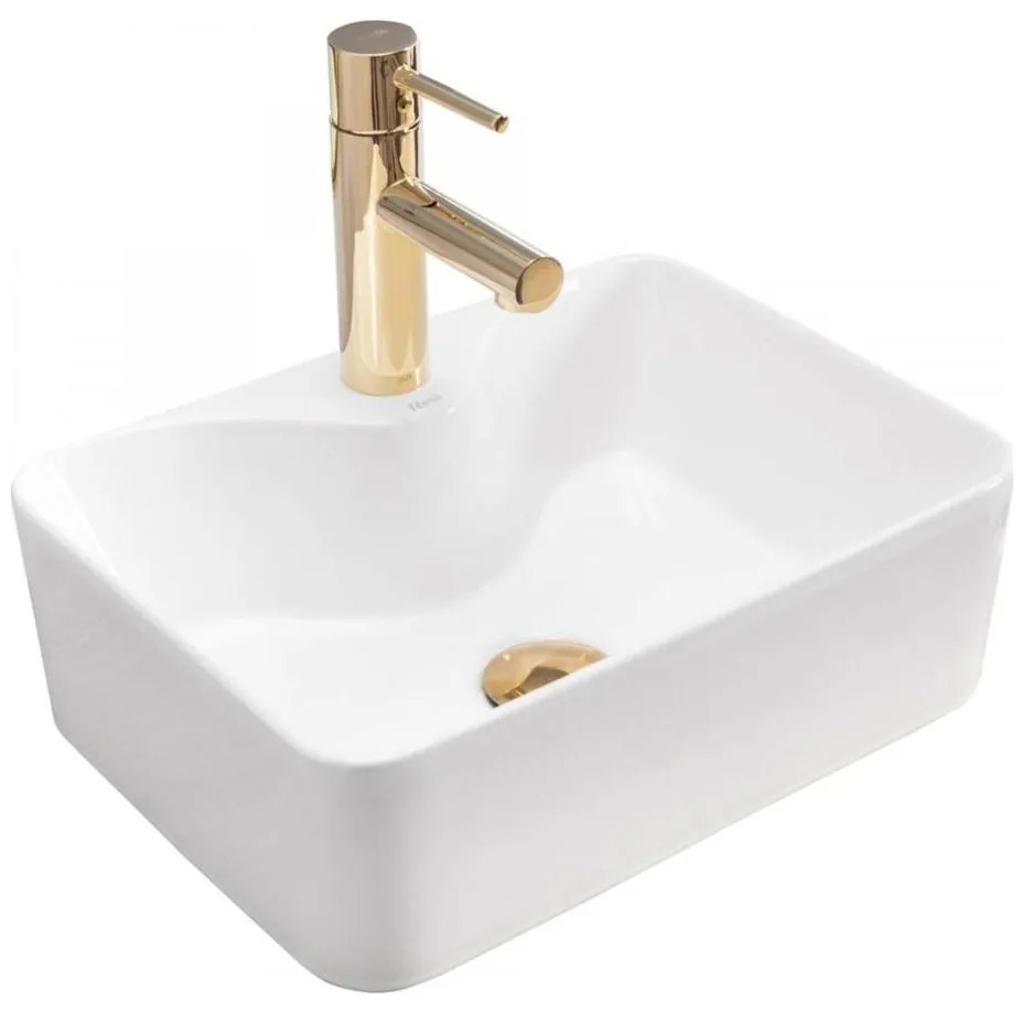 REA-U8196 - Umyvadlo na desku KELLY MINI 31x41 cm keramika/lesklá bílá REA-U8196