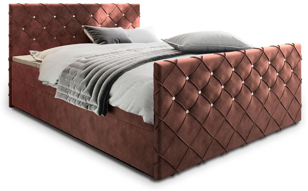 MSL Kontinentální čalouněná postel MARDI (140 x 200 cm) Barva látky: MAGIC VELVET 2205