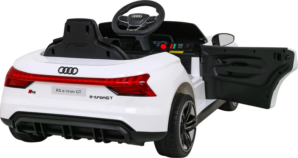 Ramiz Elektrické autíčko Audi RS E-Tron GT pro děti bílé + dálkové ovládání + pohon 4x4 + rádio MP3 + LED + EVA