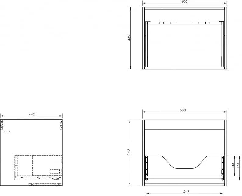 Mexen Box-A, závěsná skříňka 60 cm, 1 zásuvka, ořech, 91AX0-0600-470-1-86