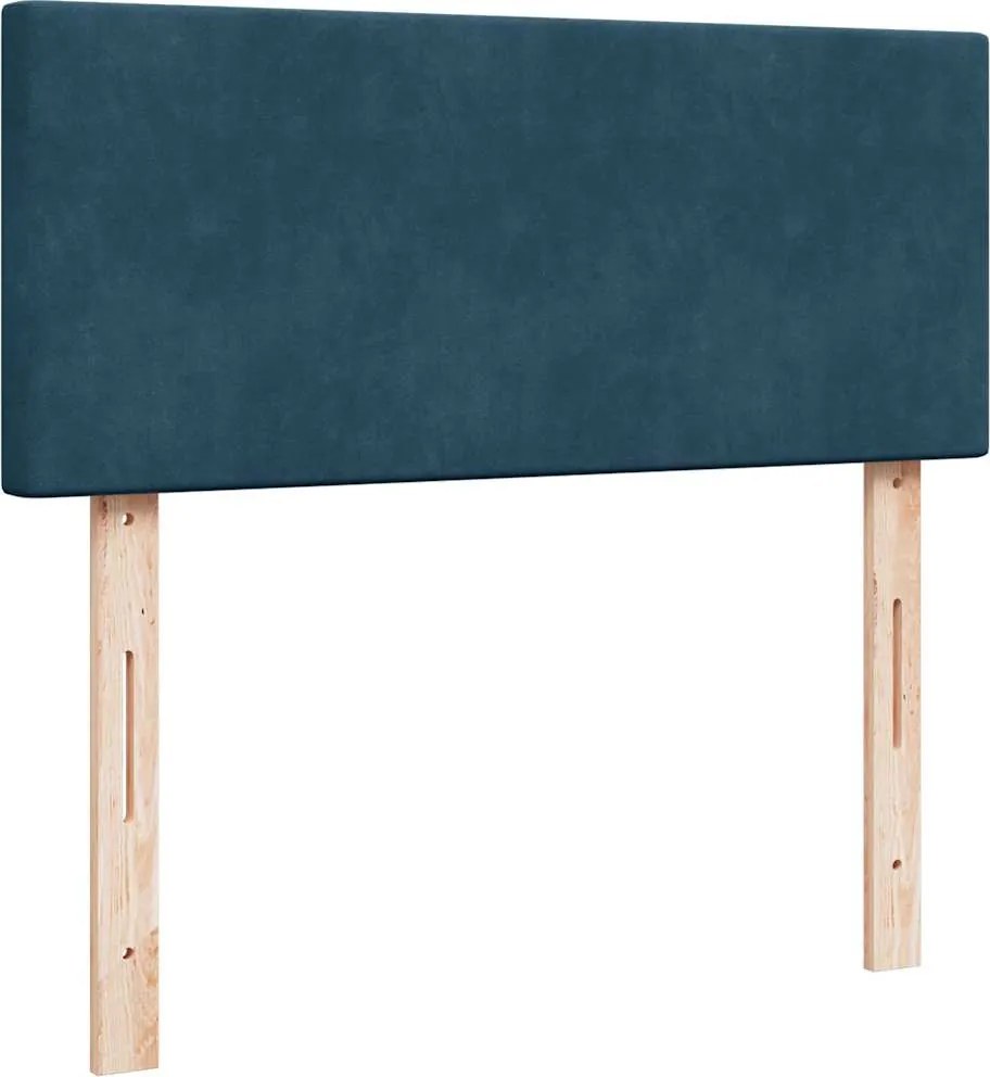 Box spring postel s matrací modrá 120 x 190 cm samet 3287684