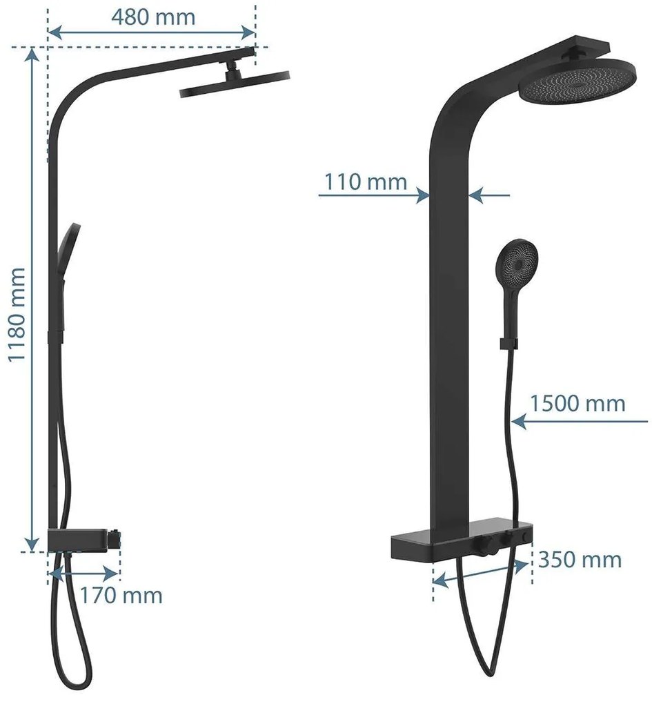 Eisl Sanitär Sprchový komplet s termostatickou baterií Samoa Rain 60576