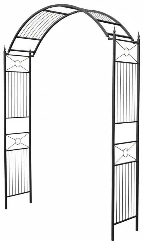 Oblouk na růže Flexi s nastavitelnou šířkou - Černá