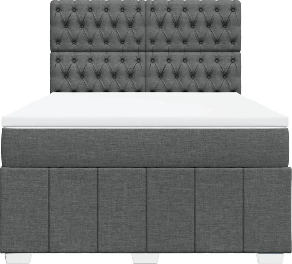 Box spring postel s matrací tmavě šedá 160x200 cm textil 3291727