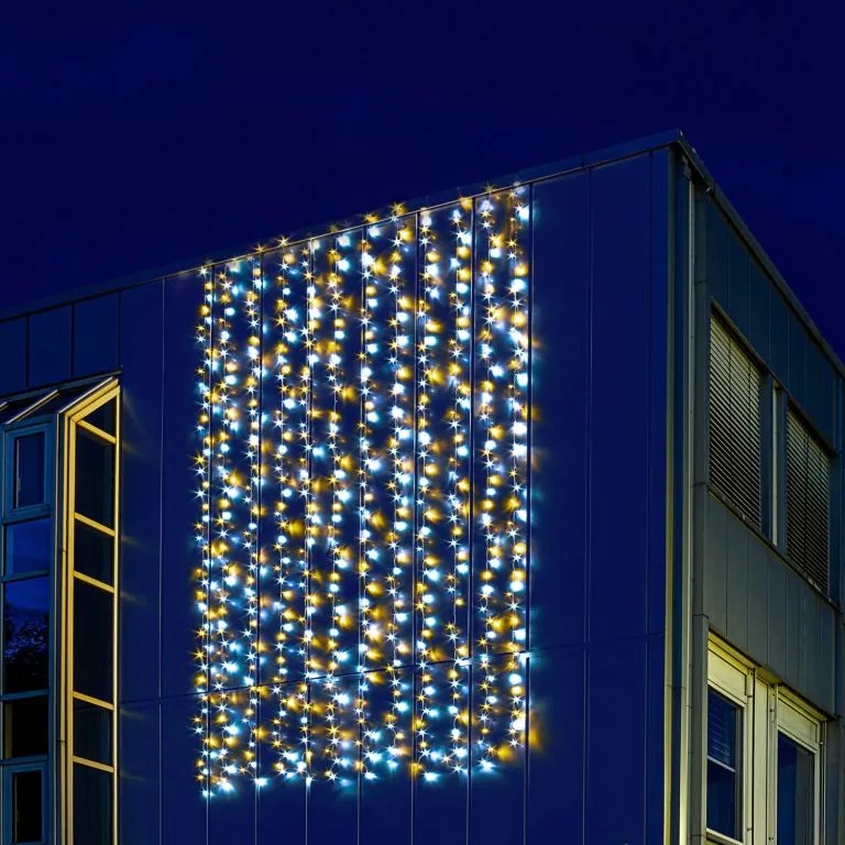 VOLTRONIC 68201 Vánoční světelný závěs - 3x6 m, 600 LED, teple/studeně bílý