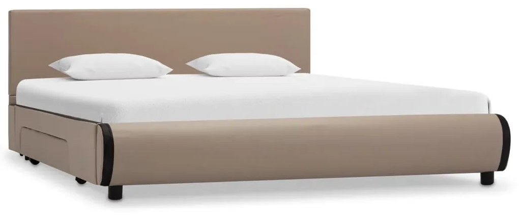284963 vidaXL Rám postele se zásuvkami cappuccino umělá kůže 140 x 200 cm