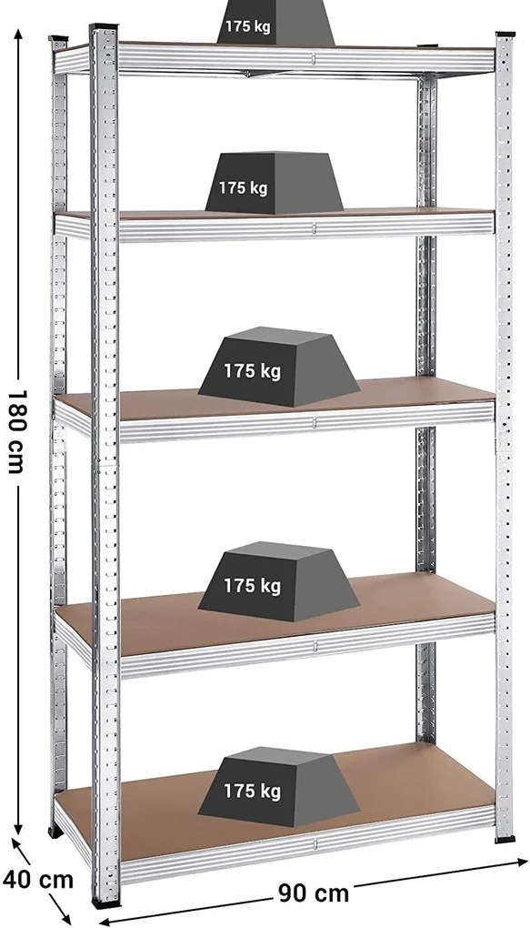 Sada regálů Plutar 2 ks 180 cm hnědá