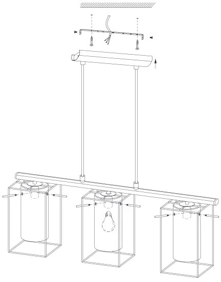 Eglo 94378 - Lustr LONCINO 1 3xE27/60W/230V
