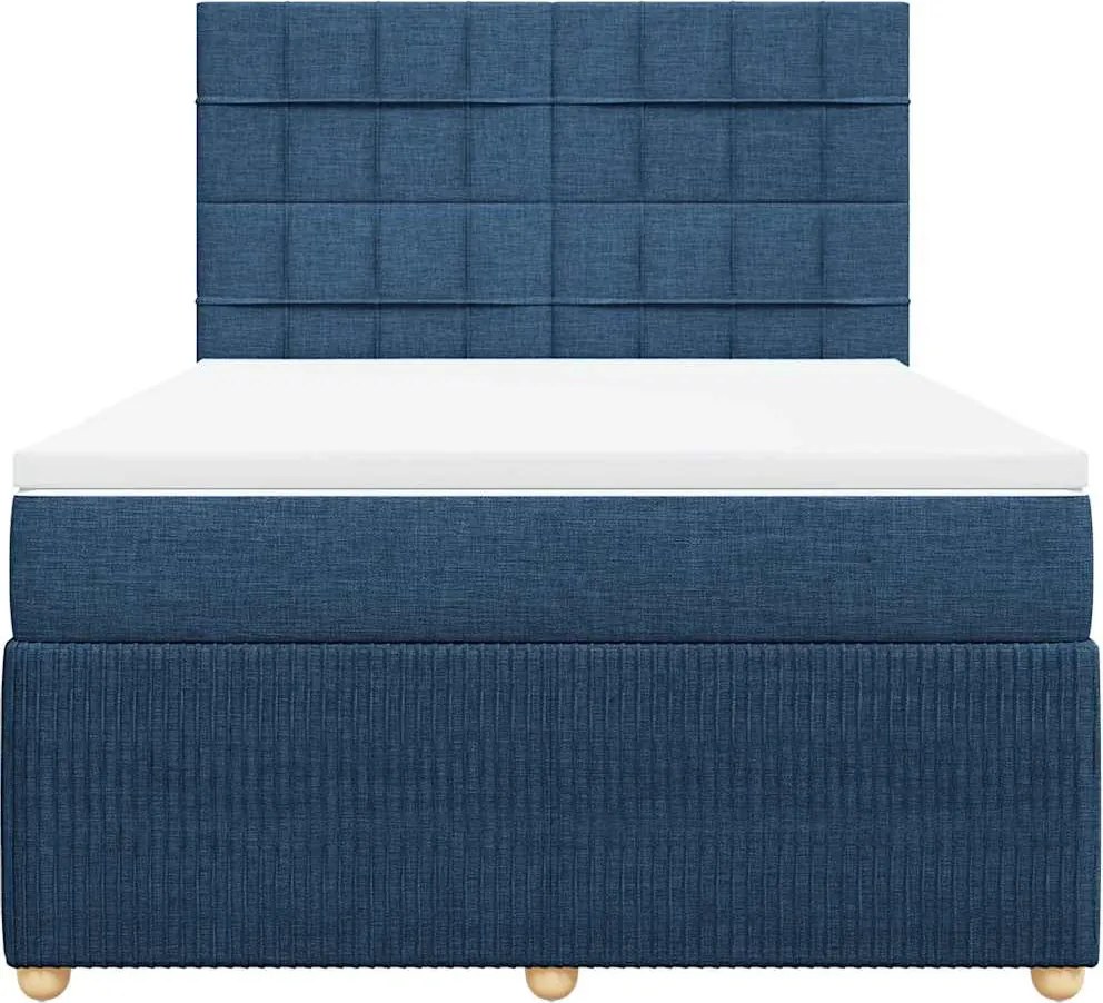 Box spring postel s matrací modrá 160x200 cm textil 3294413
