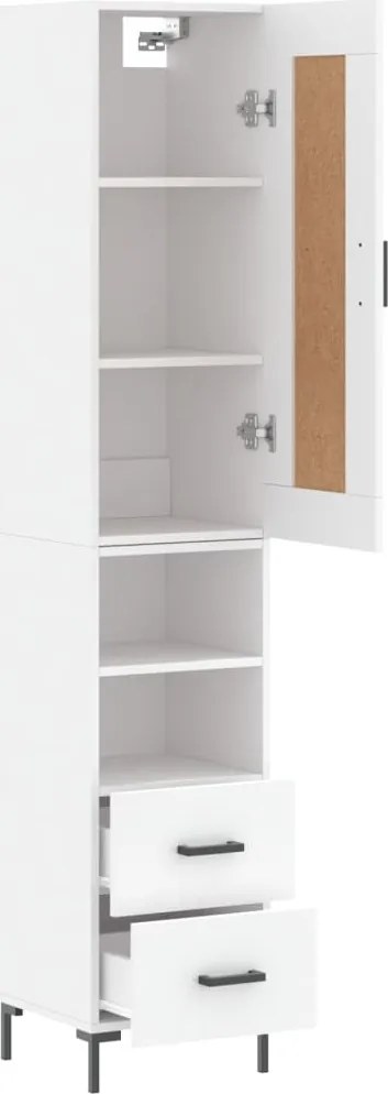 vidaXL Skříň highboard 34,5 x 34 x 180 cm kompozitní dřevo [3200257] Barva: Bílá