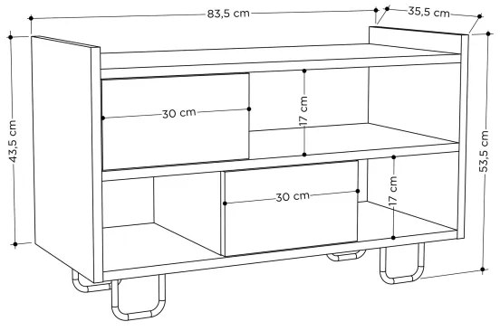 Botník TROY 53,5x83,5 cm šedá