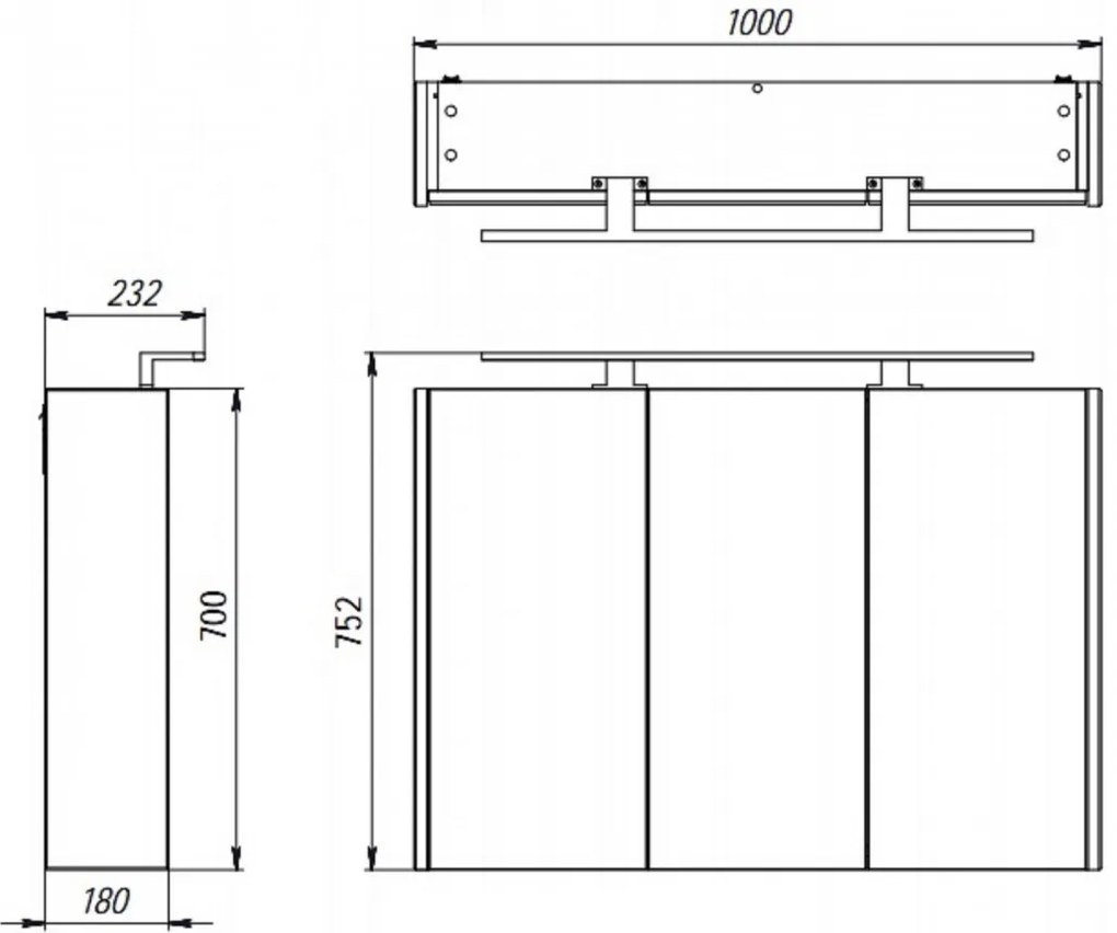Lavedo Vanessa Indigo Blue 100 zrcadlová skříňka do koupelny s LED osvětlením