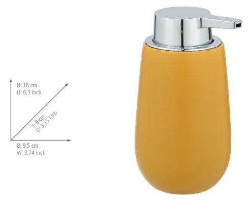 Žlutý keramický dávkovač mýdla 0.32 l Badi – Wenko
