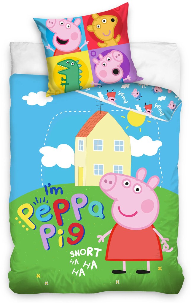 Dětské povlečení Prasátko Peppa Já jsem Pepina 140x200/70x90