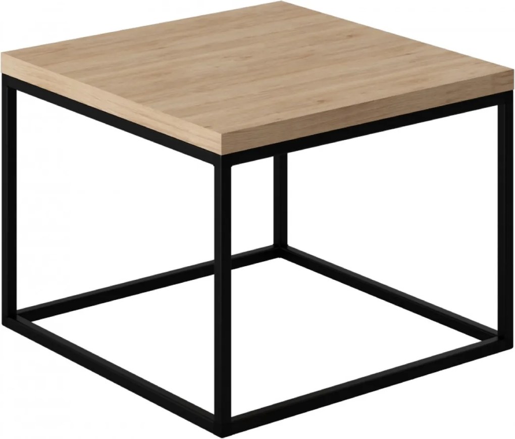 Shoptop Konferenční stolek LOFT 80x80 dub, kov