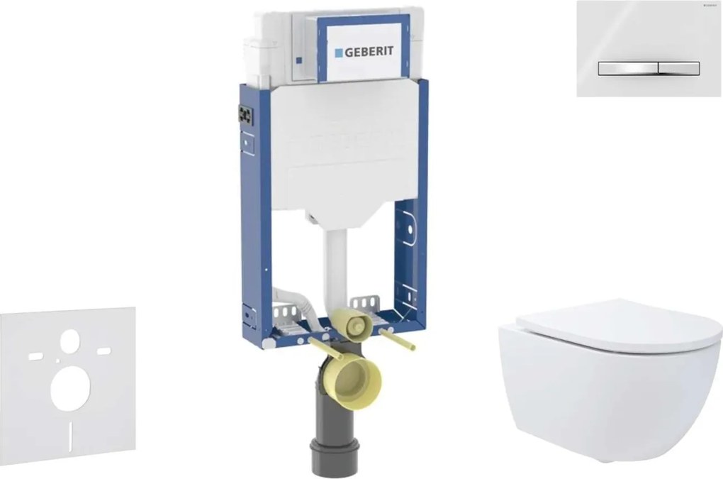 SANITINO - Set předstěnové instalace, klozetu Oudee a sedátka softclose, tlačítko Sigma50, chrom/alpská bílá SANI11CA31179