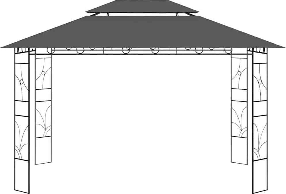 Altán 4 x 3 x 2,7 m antracitový 160 g/m² 313917