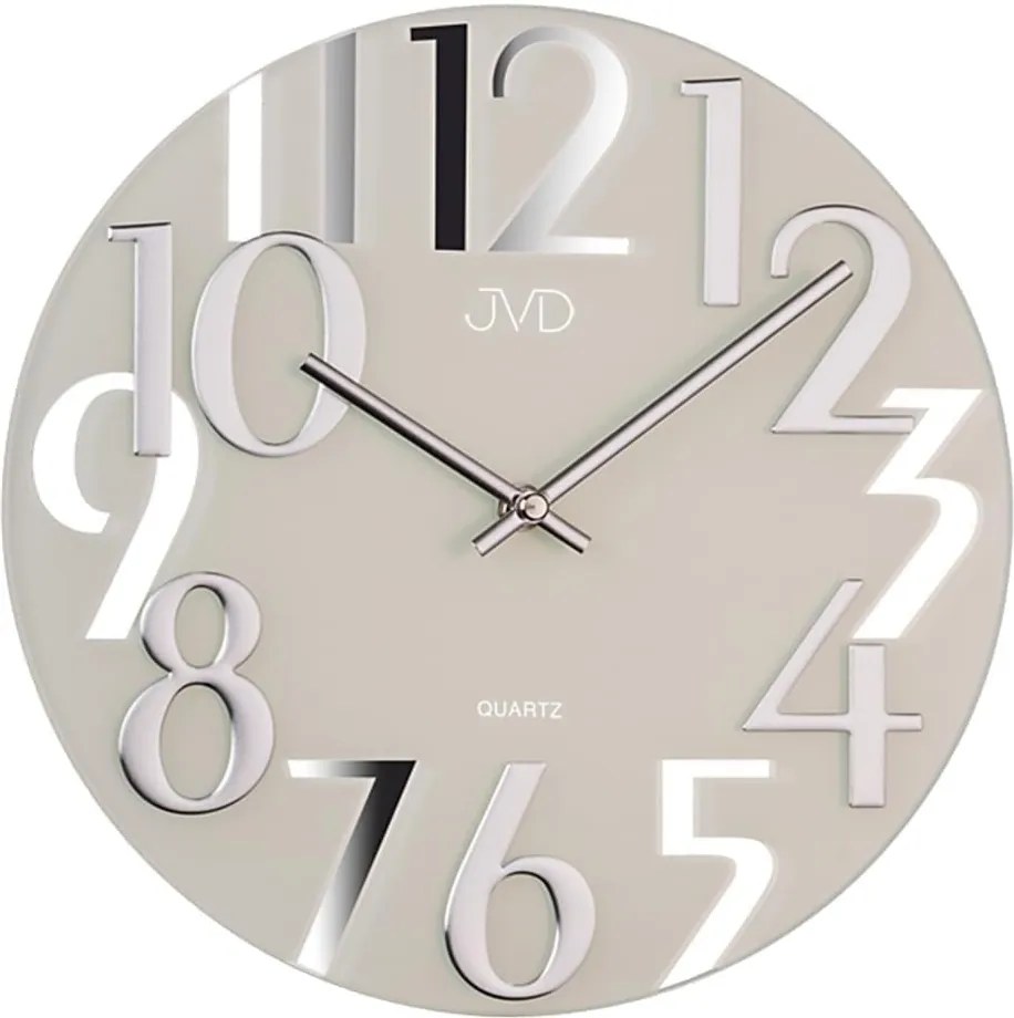Skleněné, designové hodiny JVD HT101.1 bílé